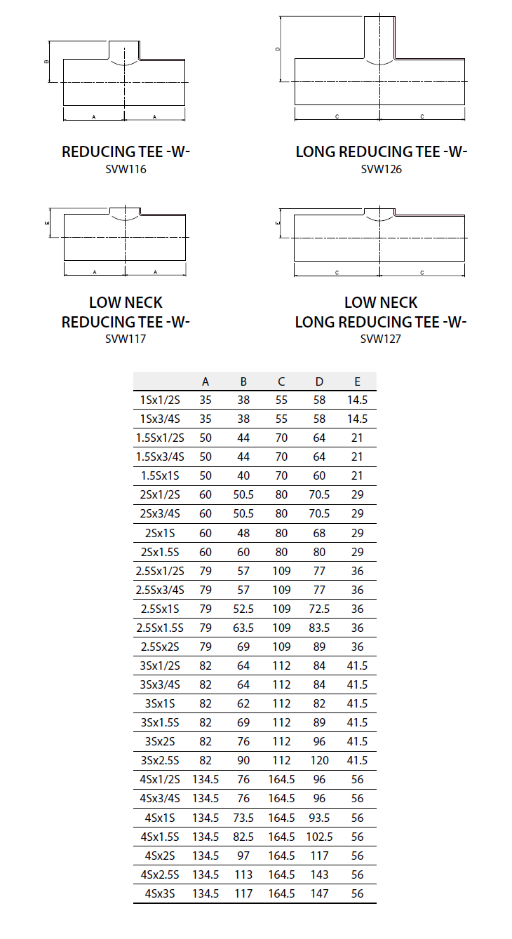 제품소개 - REDUCING TEE -W-